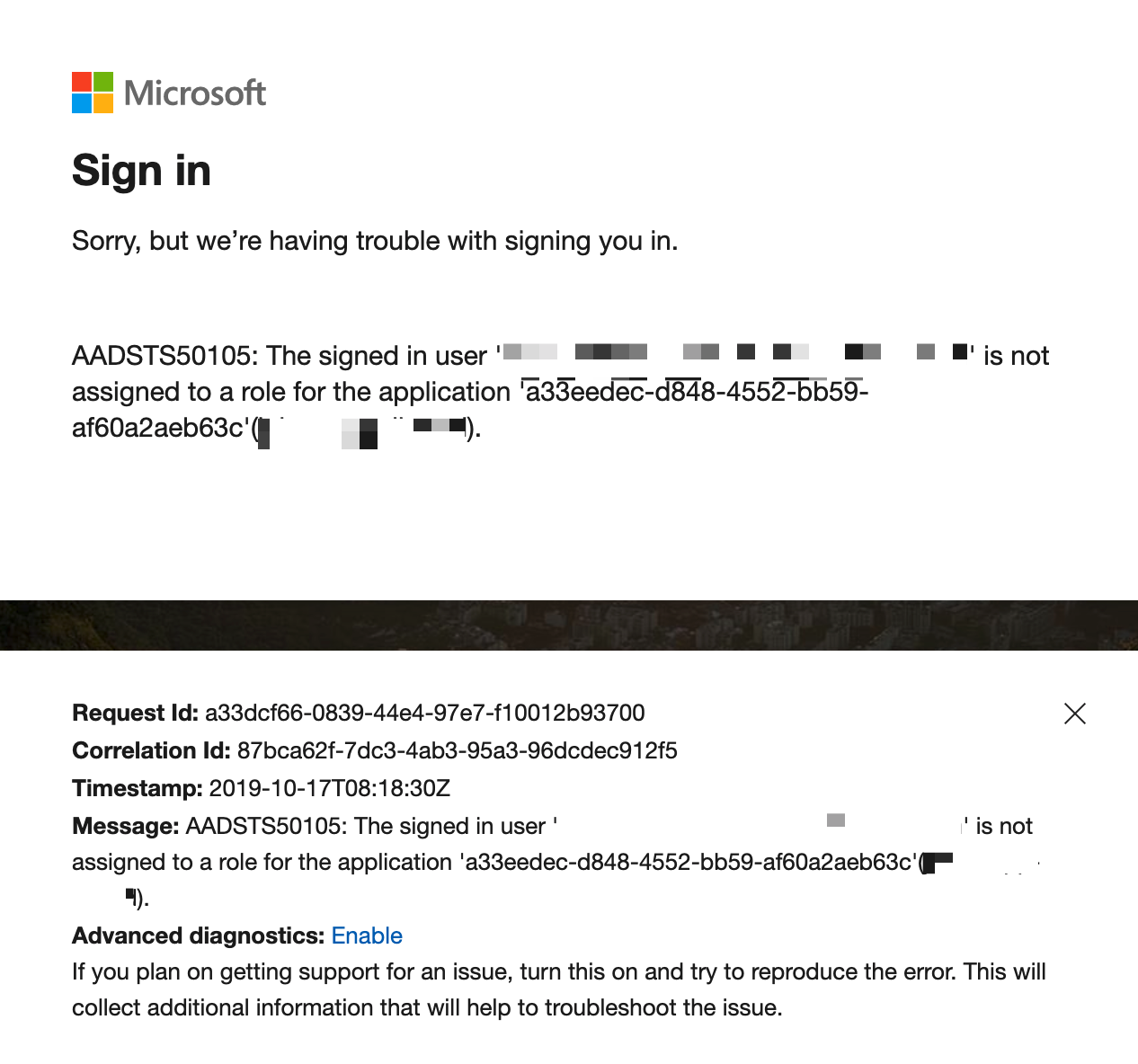 Error message says Sorry, but we’re having trouble signing you in Error message says Sorry, but we’re having trouble signing you in