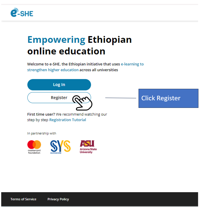 How do I register as a new e-SHE eLearner?